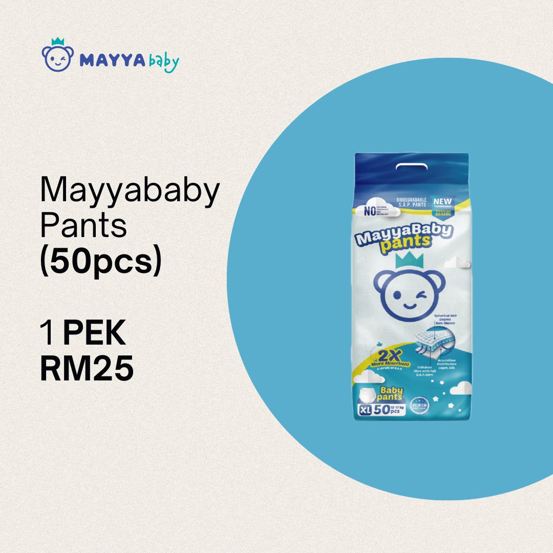 MAYYA BABY PANTS (50pcs) Saiz L / XL - MayyaBaby